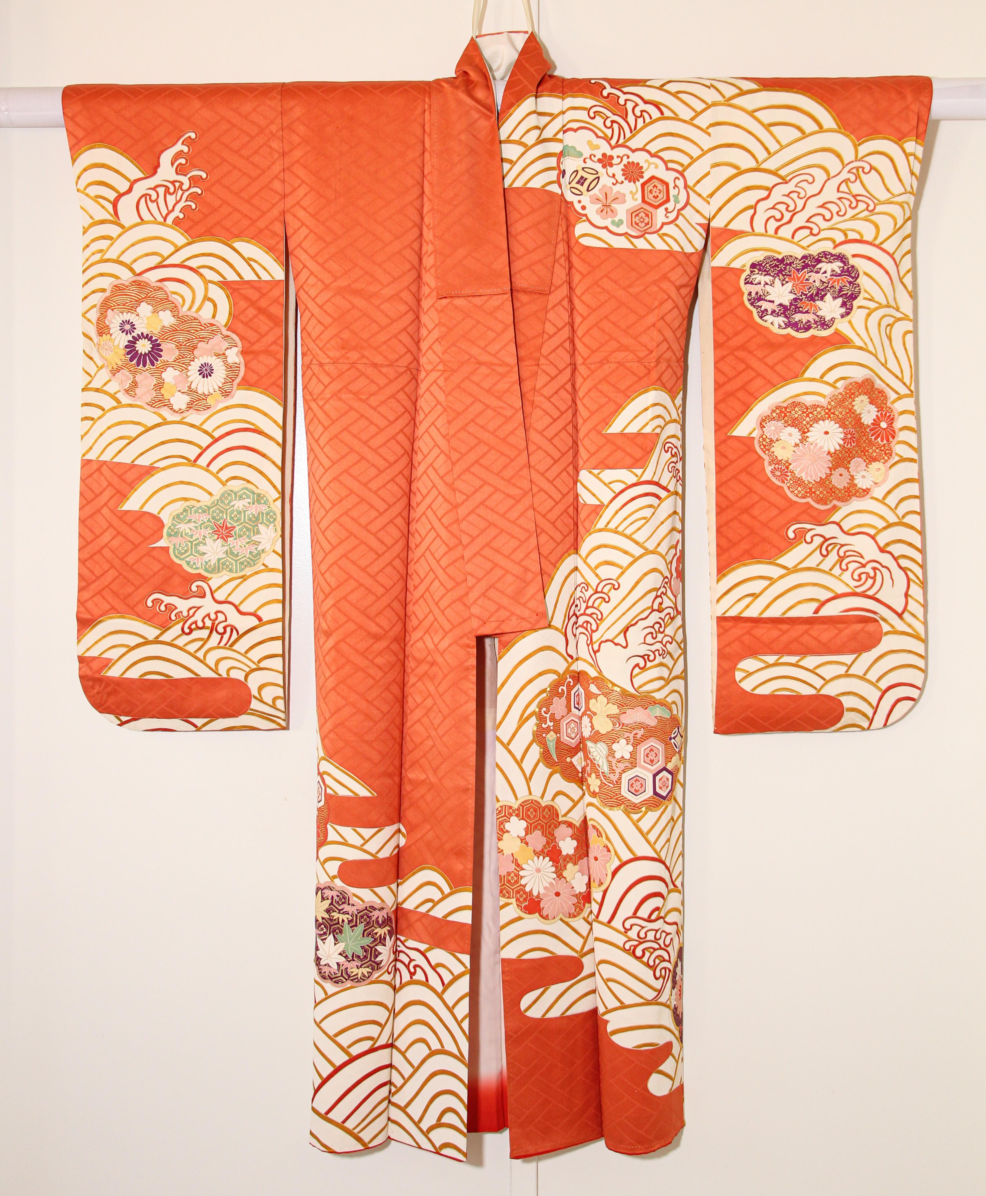Vintage Japanese Kimono Silk Furisode at 1stDibs | vintage kimono ...