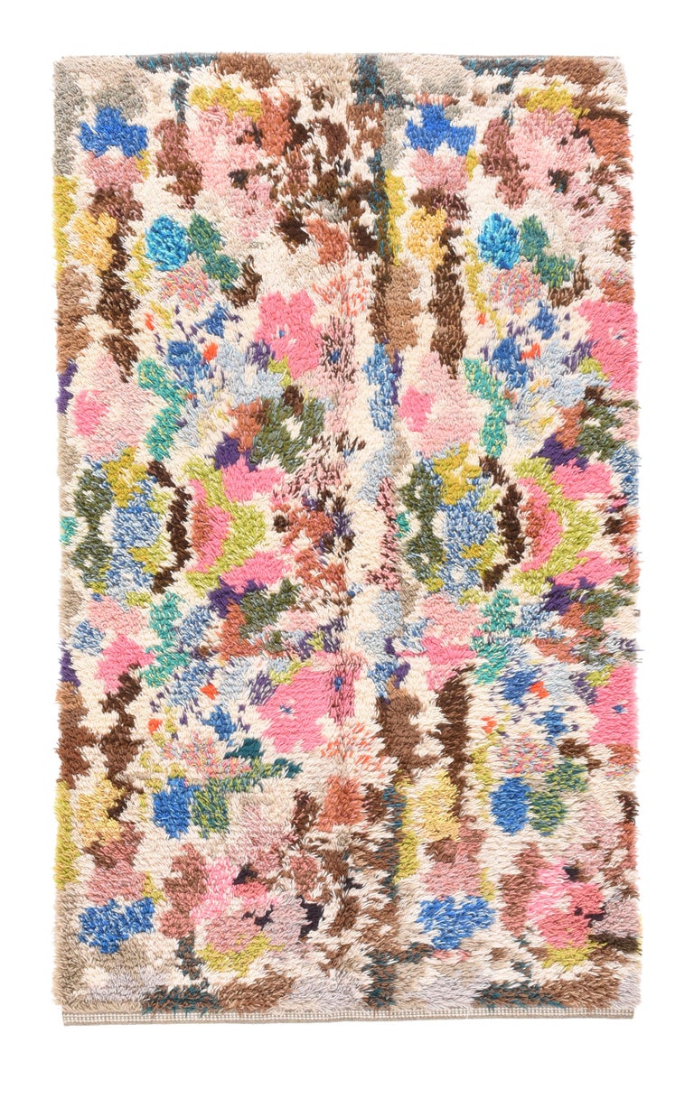 Fine Vintage Swedish Shag Rug/Carpet, Hand Knotted, circa 1950s at 1stDibs