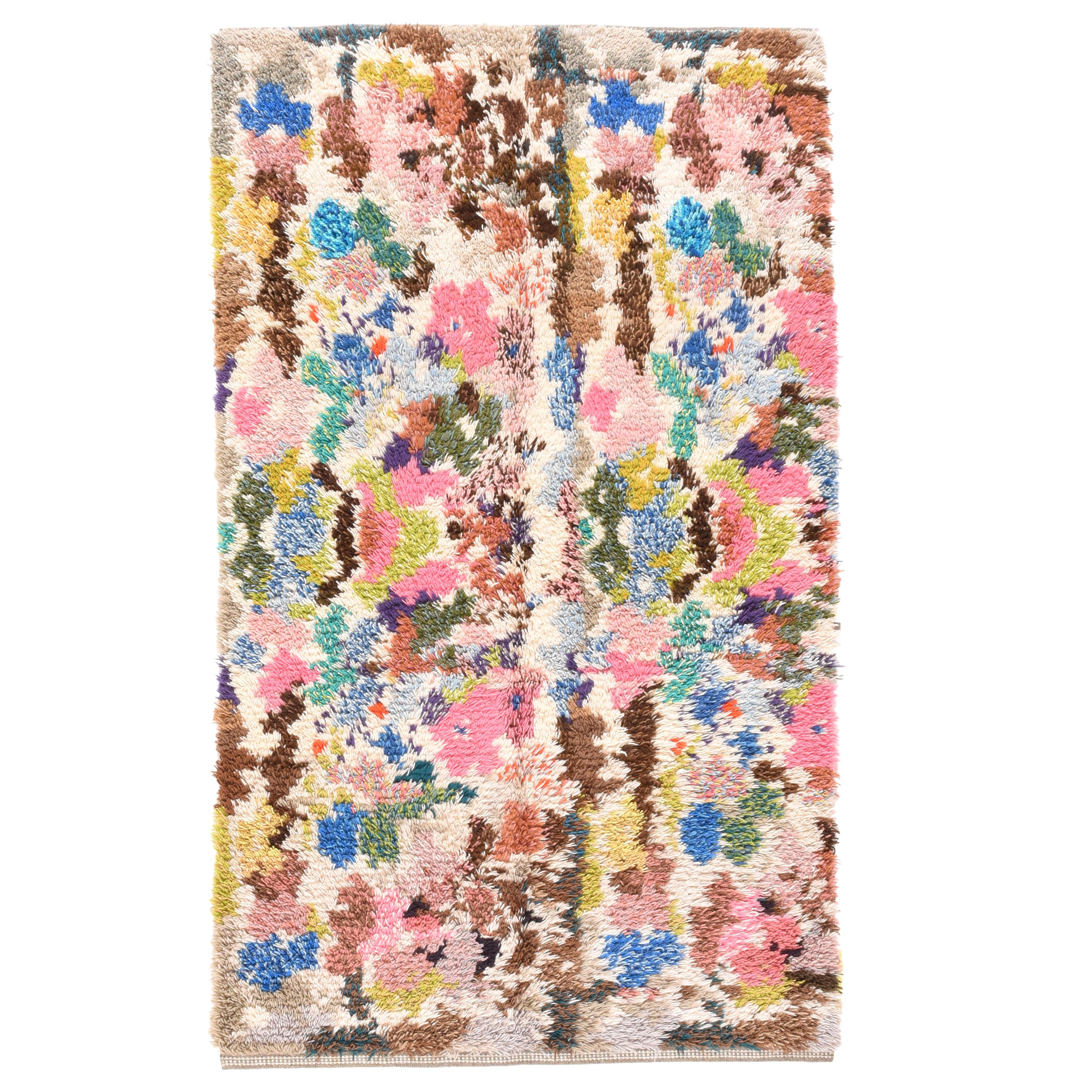 Fine Vintage Swedish Shag Rug/Carpet, Hand Knotted, circa 1950s at 1stDibs