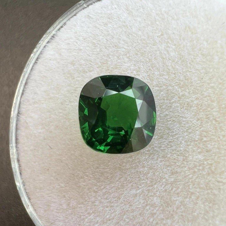 Fine Vivid Green Tsavorite Garnet 1.18ct GRA Certified Cushion Cut ...