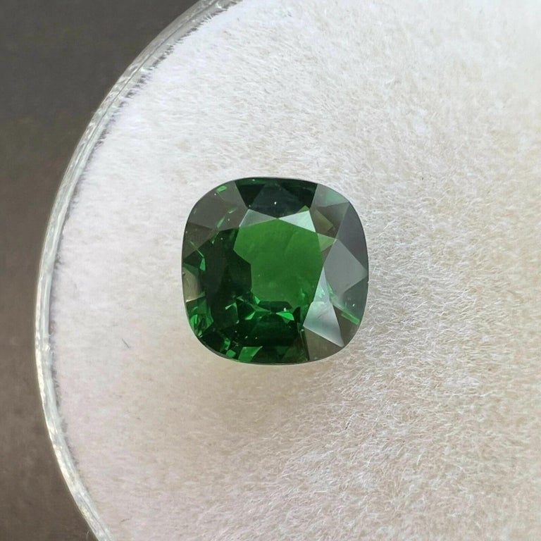 Fine Vivid Green Tsavorite Garnet 1.18ct GRA Certified Cushion Cut ...