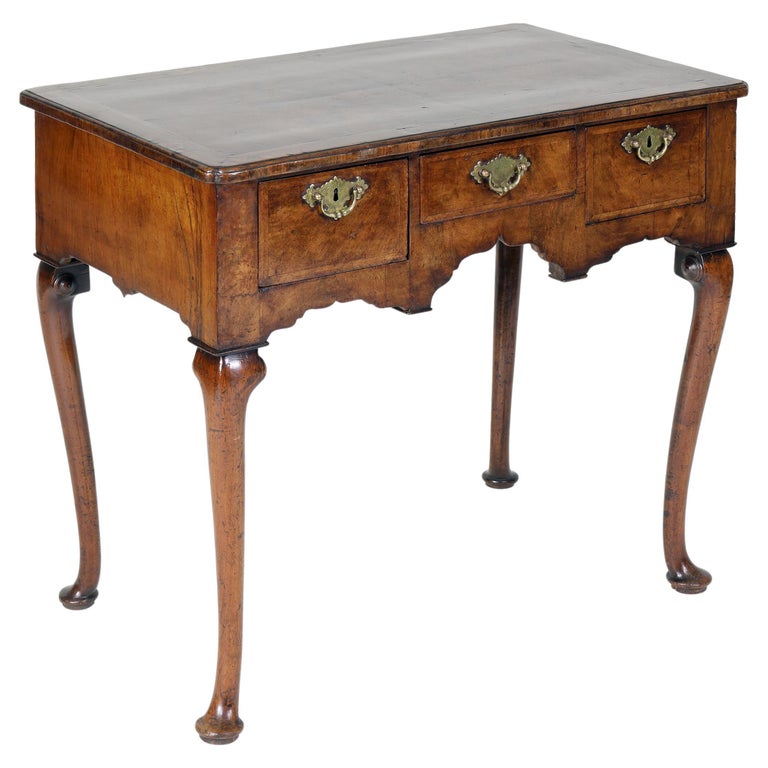 Fine Walnut Lowboy with Unusual Cabriole Legs For Sale at 1stDibs