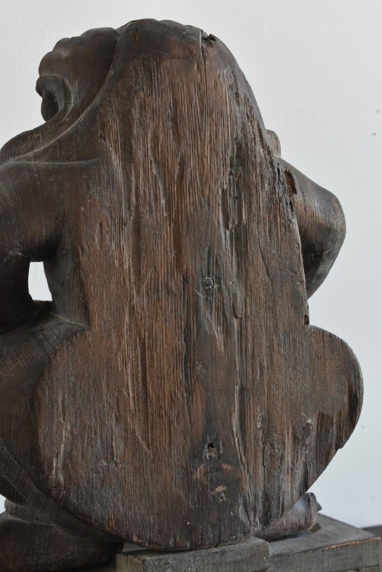 Fine Workmanship Japanese Antique Wood Carving Demon/1600-1800/Edo ...
