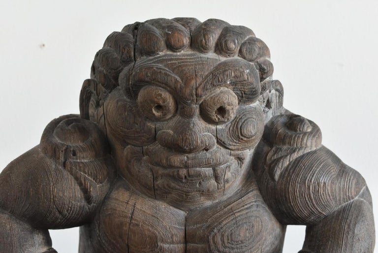 Fine Workmanship Japanese Antique Wood Carving Demon/1600-1800/Edo ...