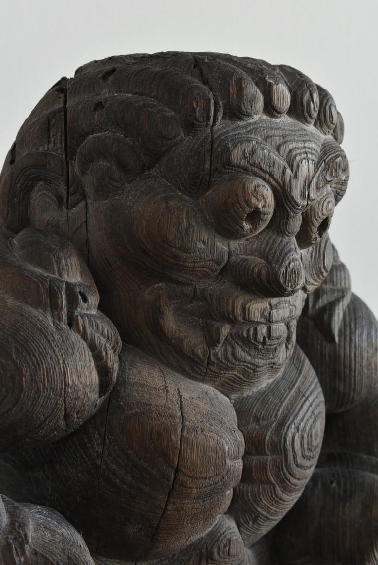 Fine Workmanship Japanese Antique Wood Carving Demon/1600-1800/Edo ...