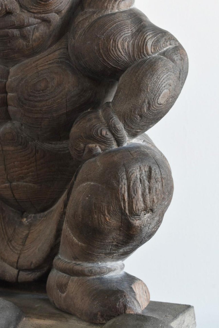Fine Workmanship Japanese Antique Wood Carving Demon/1600-1800/Edo ...