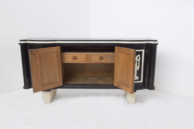 Finely Carved and Ebonized Greek-Style Cabinet For Sale at 1stDibs