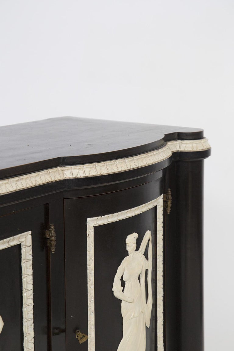 Finely Carved and Ebonized Greek-Style Cabinet For Sale at 1stDibs