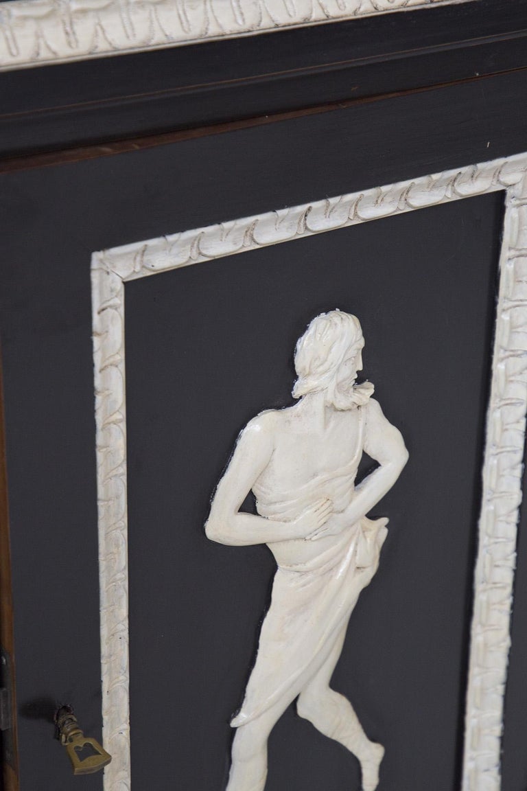 Finely Carved and Ebonized Greek-Style Cabinet For Sale at 1stDibs