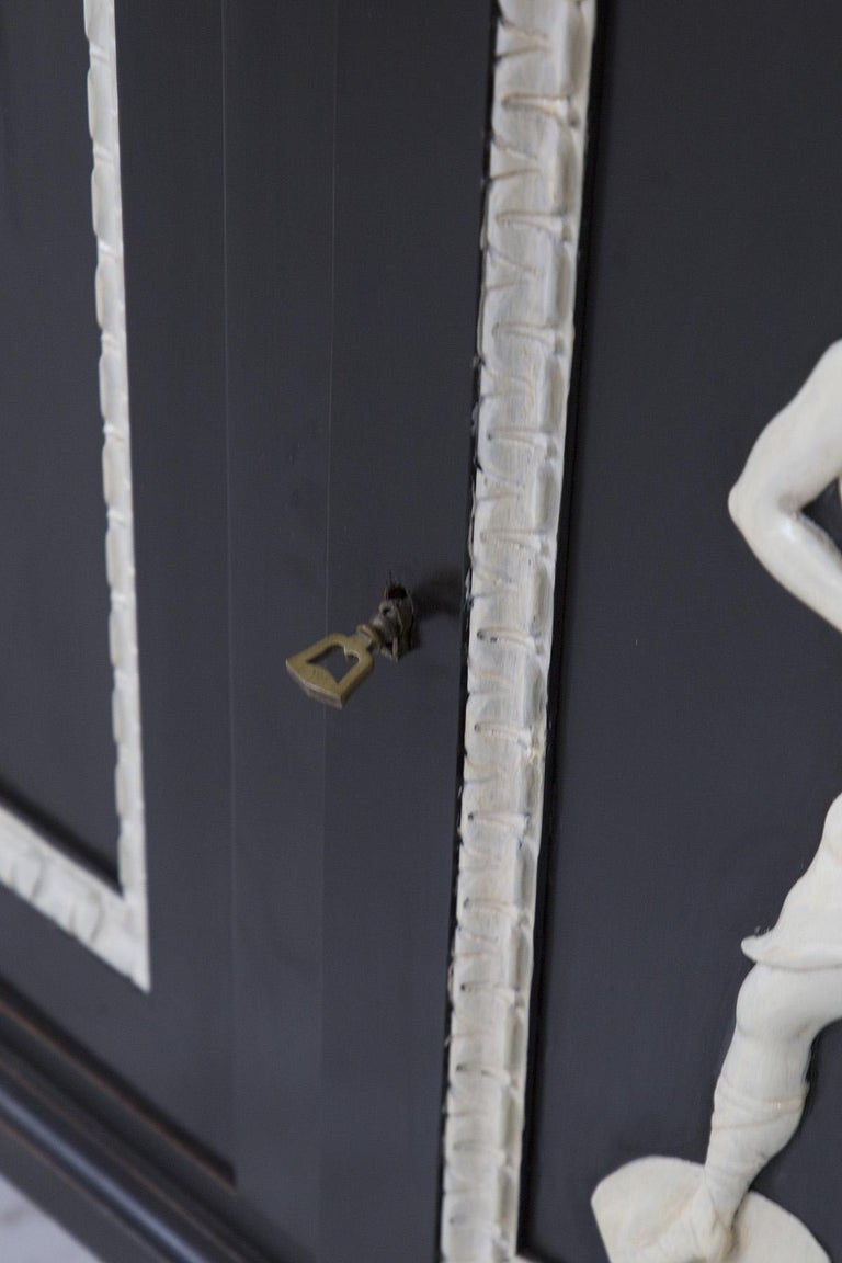 Finely Carved and Ebonized Greek-Style Cabinet For Sale at 1stDibs