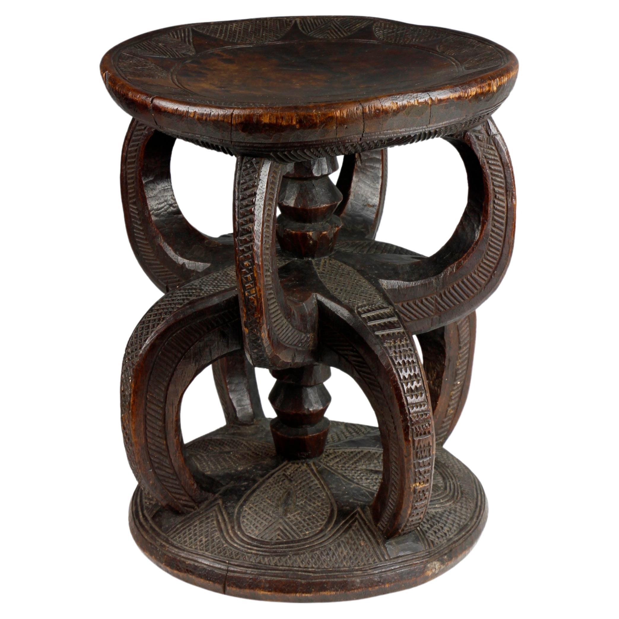 1930's - 1940's Kamba Stool with Beaded Top For Sale at 1stDibs