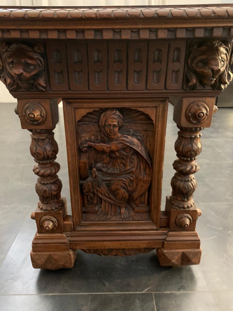 Finely Carved Renaissance Study Set, Late 1800s For Sale at 1stDibs
