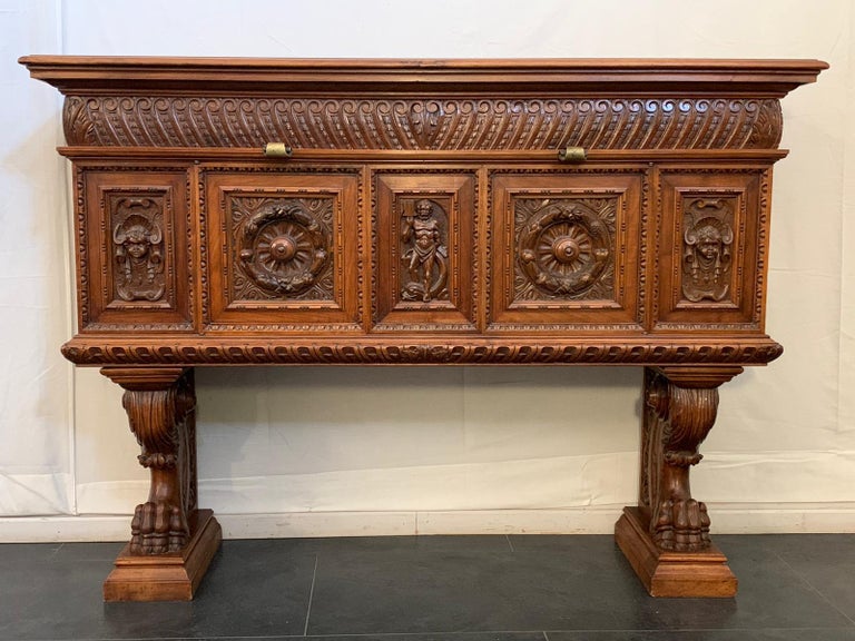 Finely Carved Renaissance Study Set, Late 1800s For Sale at 1stDibs