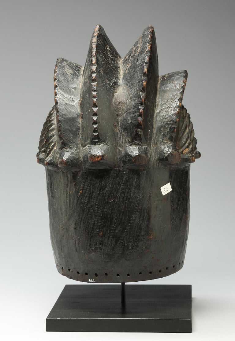 Finely Carved Dark Wood Bassa Helmet Mask Liberia Early 20th Century ...