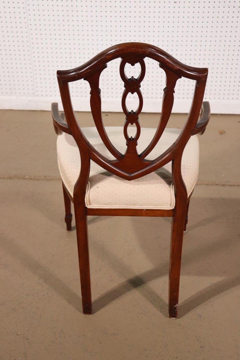 Finely Paint Decorated Adams Style Shield Back Armchair For Sale at ...
