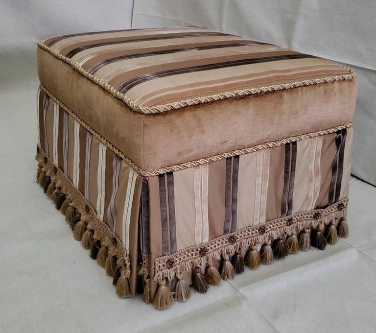 Finely Upholstered Custom Ottoman For Sale at 1stDibs