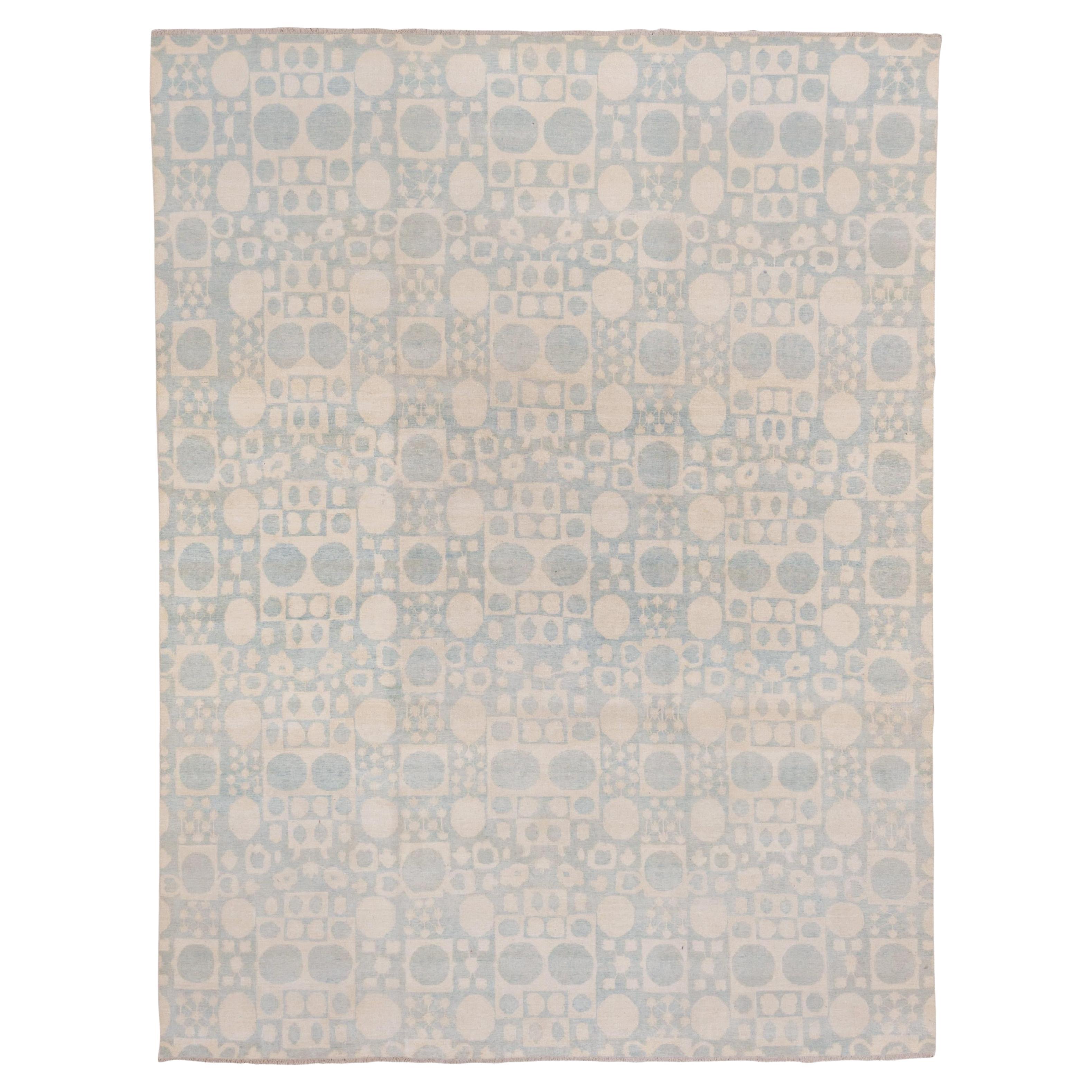 Contemporary and Modern Finely Woven Blue Carpet For Sale at 1stDibs