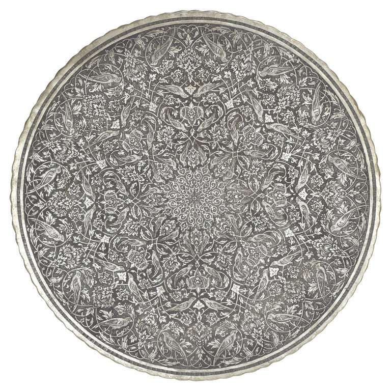 Finest Antique Persian Islamic Engraved Tinned Copper Wall Panel ...