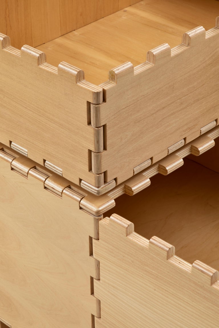 Finest Handcrafted Interlocking Wood Panels Cabinet with Display Box ...