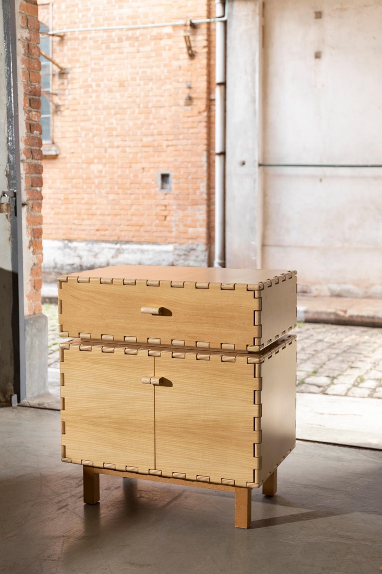 Finest Handcrafted Interlocking Wood Panels Cabinet with Display Box ...