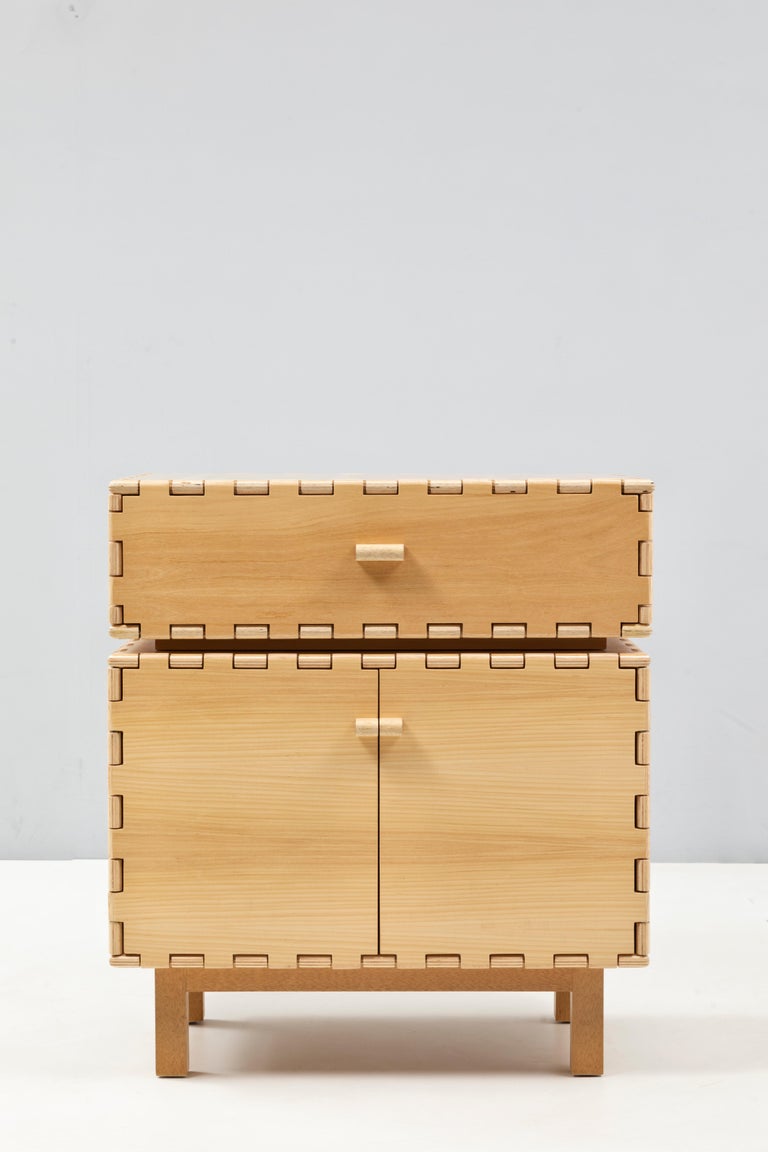 Finest Handcrafted Interlocking Wood Panels Cabinet with Display Box ...