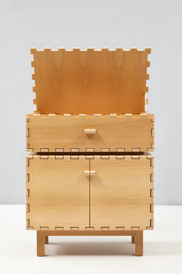 Finest Handcrafted Interlocking Wood Panels Cabinet with Display Box ...