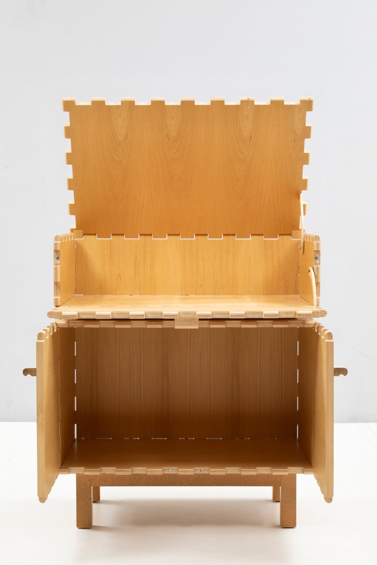 Finest Handcrafted Interlocking Wood Panels Cabinet with Display Box ...
