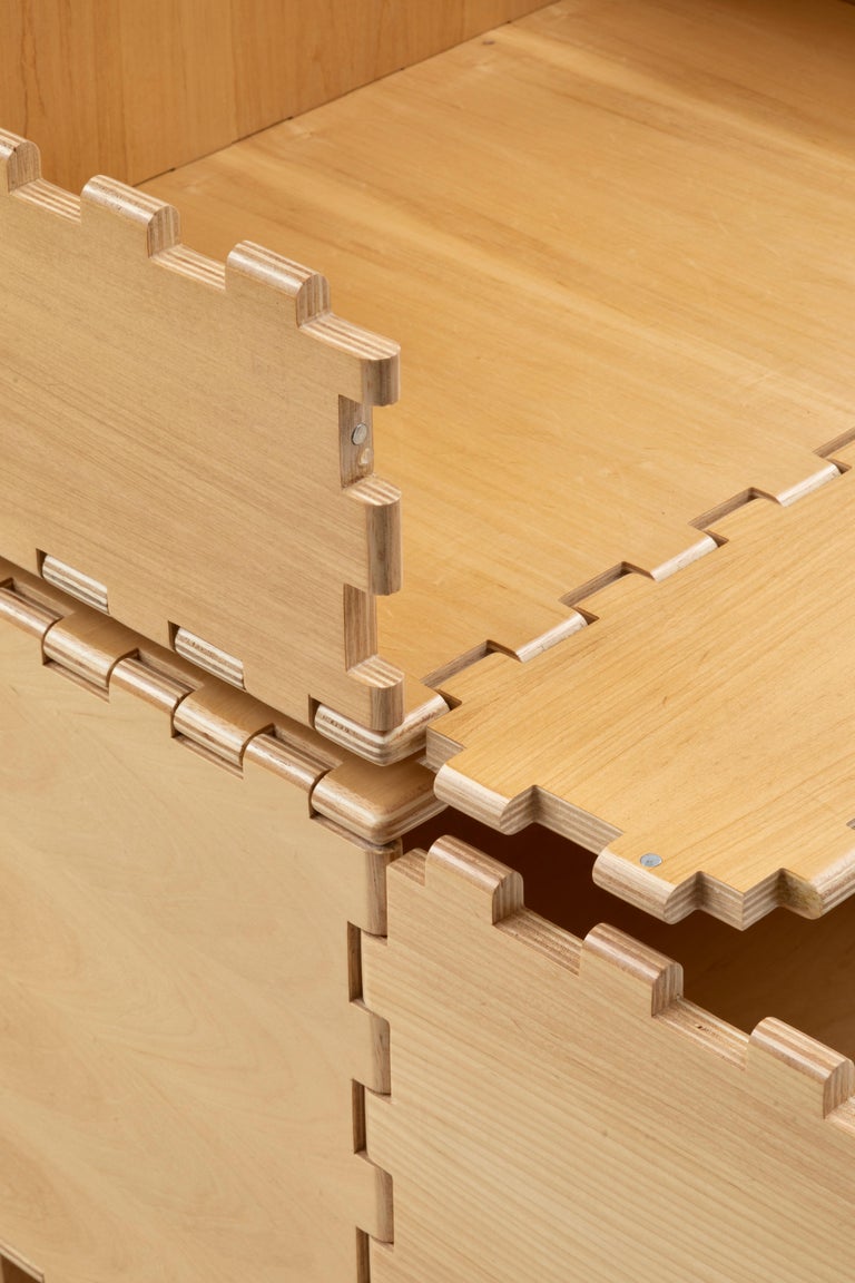 Finest Handcrafted Interlocking Wood Panels Cabinet with Display Box ...