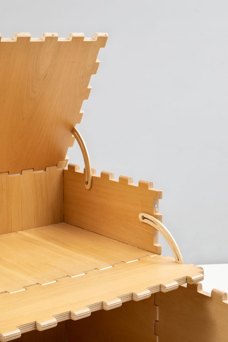 Finest Handcrafted Interlocking Wood Panels Cabinet with Display Box ...