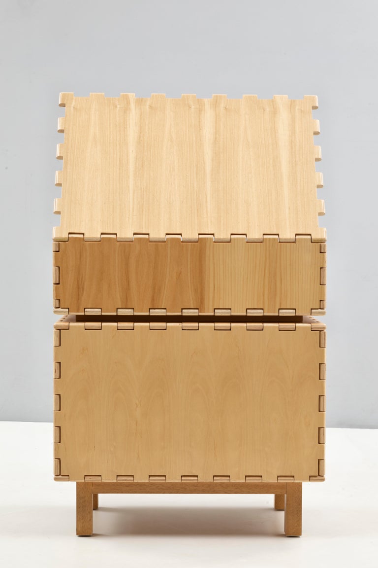 Finest Handcrafted Interlocking Wood Panels Cabinet with Display Box ...
