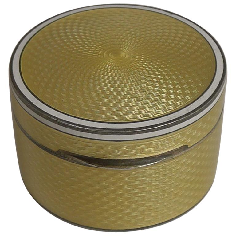 Finest Quality French Silver Gilt and Guilloche Enamel Pill Box, circa ...