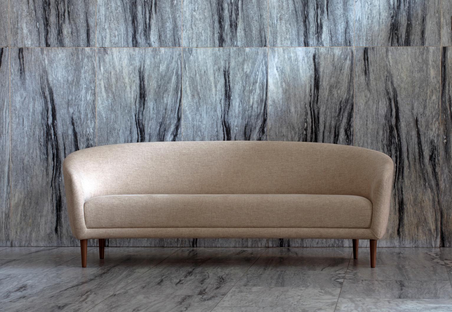 Finn Jhul Little Mother Three Seater Sofa, Wood and Fabric For Sale at ...