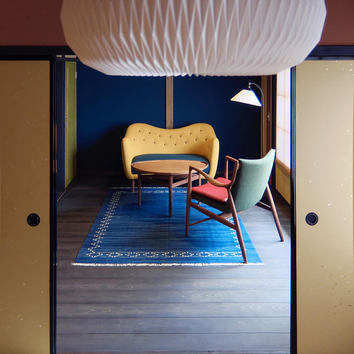 Finn Juhl 45 Chair Wood and Fabric For Sale at 1stDibs