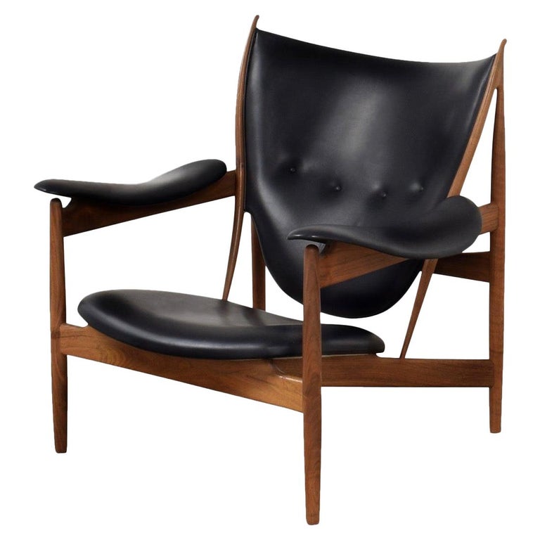 Finn Juhl Chieftain Chair, Black Leather, Walnut, 1949, Iconic Danish ...
