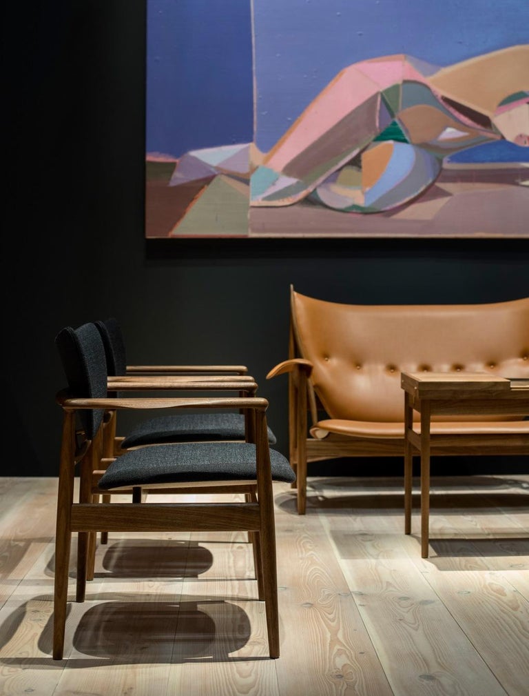 Finn Juhl Chieftain Sofa Couch with Stool in Wood and Leather For Sale ...