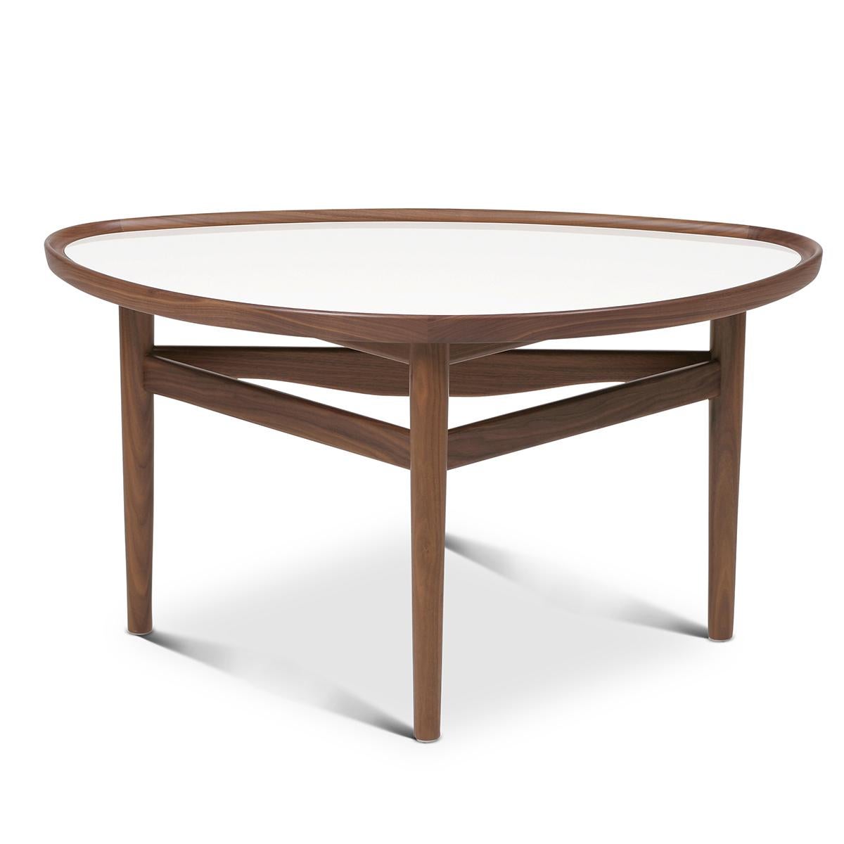 Finn Juhl Eye Side Table, Wood and White High Gloss Laminate For Sale ...