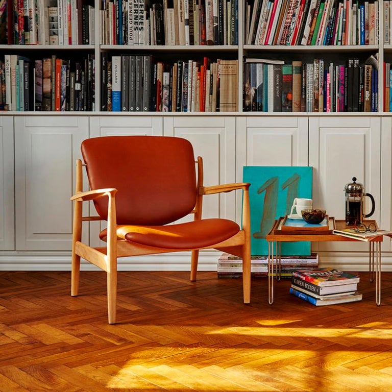 Finn Juhl France Chair in Wood and Leather For Sale at 1stDibs