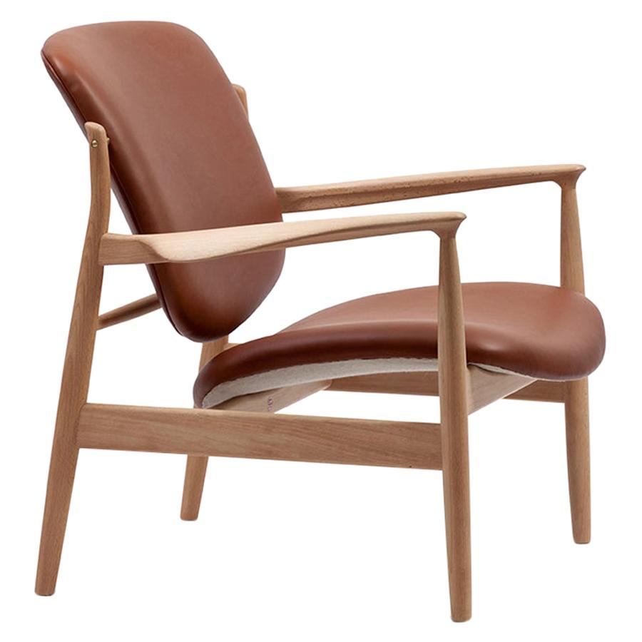 Finn Juhl France Chair in Wood and Leather For Sale at 1stDibs
