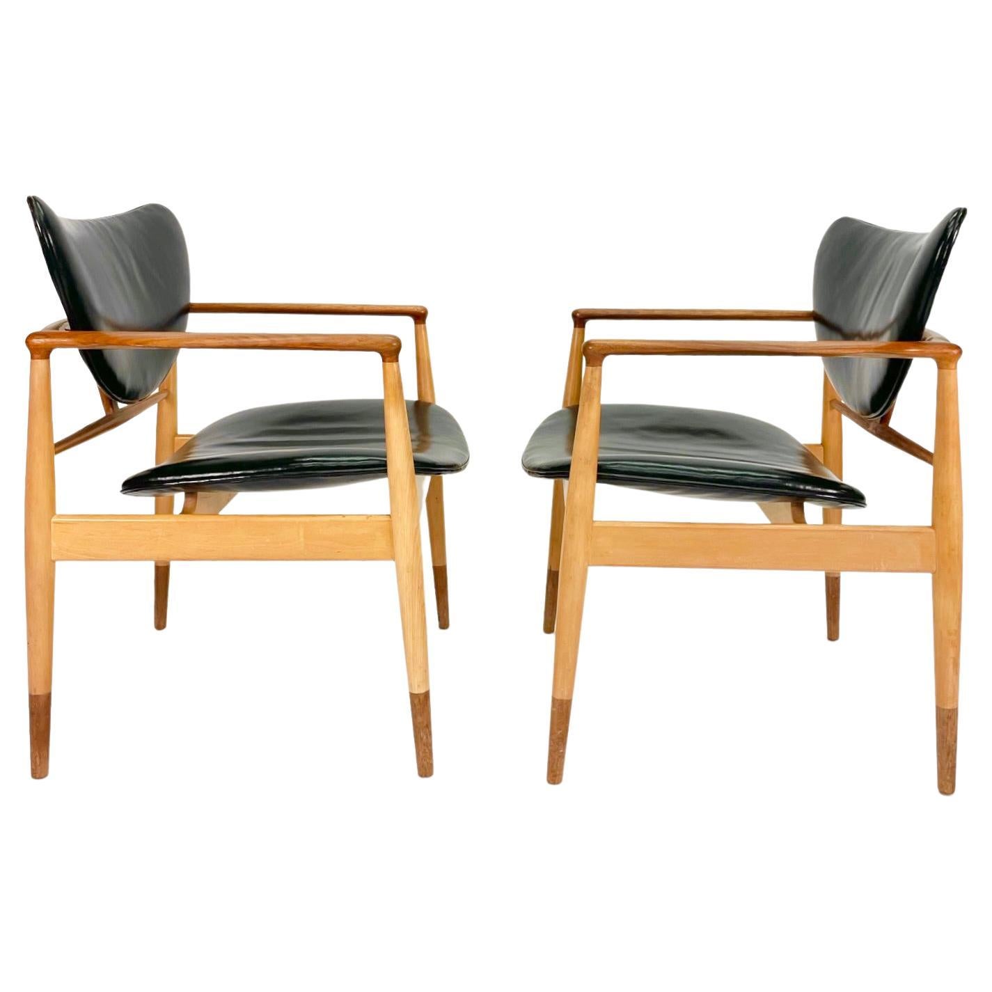 Finn Juhl Model 48 Chair by Baker, in Teak and Maple (2 available) For ...