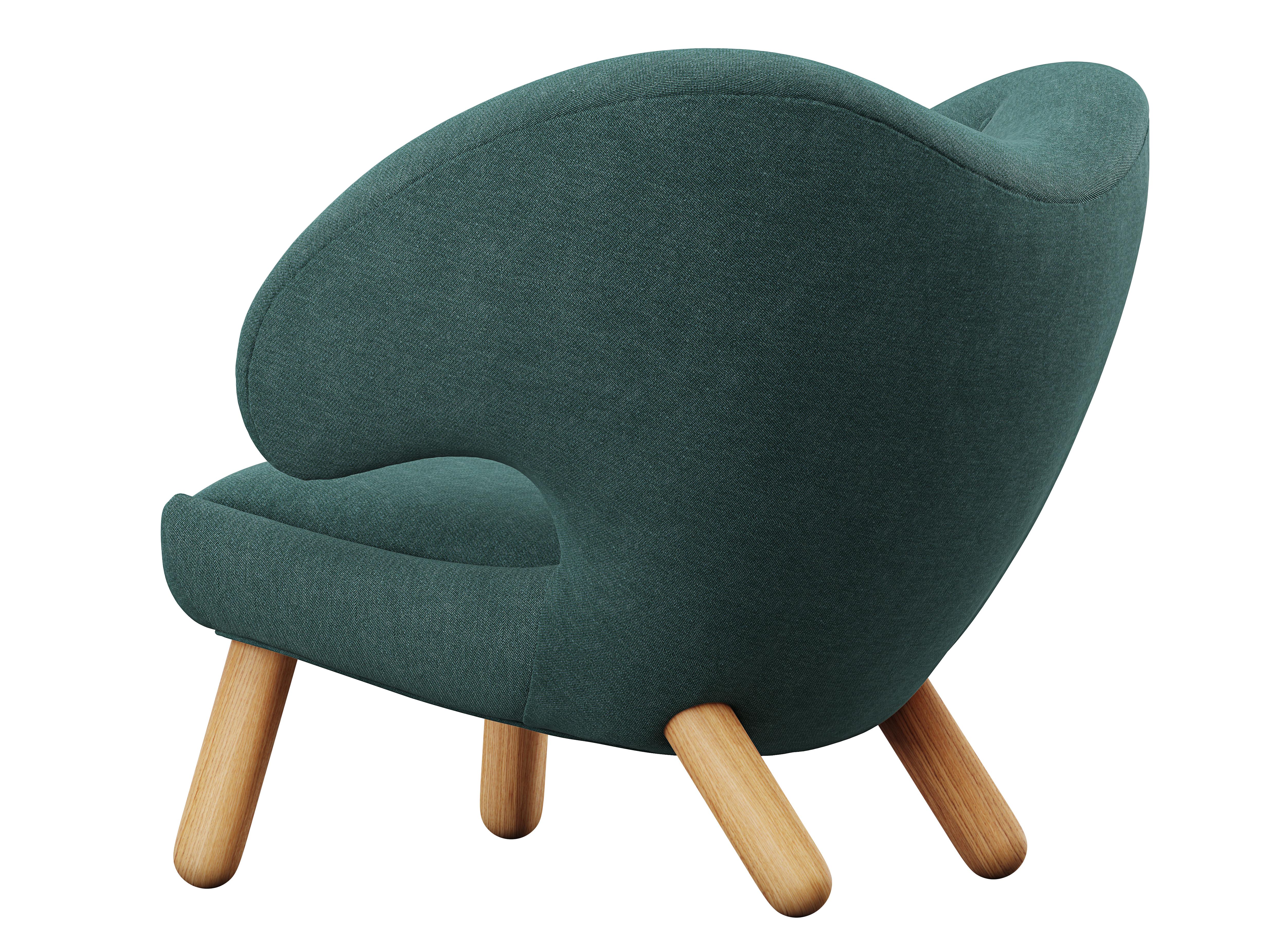 Finn Juhl Pelican Chair Upholstered in Wood and Fabric For Sale at 1stDibs