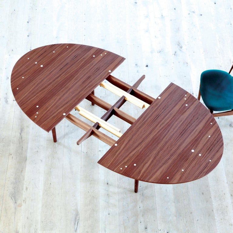 Finn Juhl Silver Table-Walnut, Silver Inlays For Sale at 1stDibs