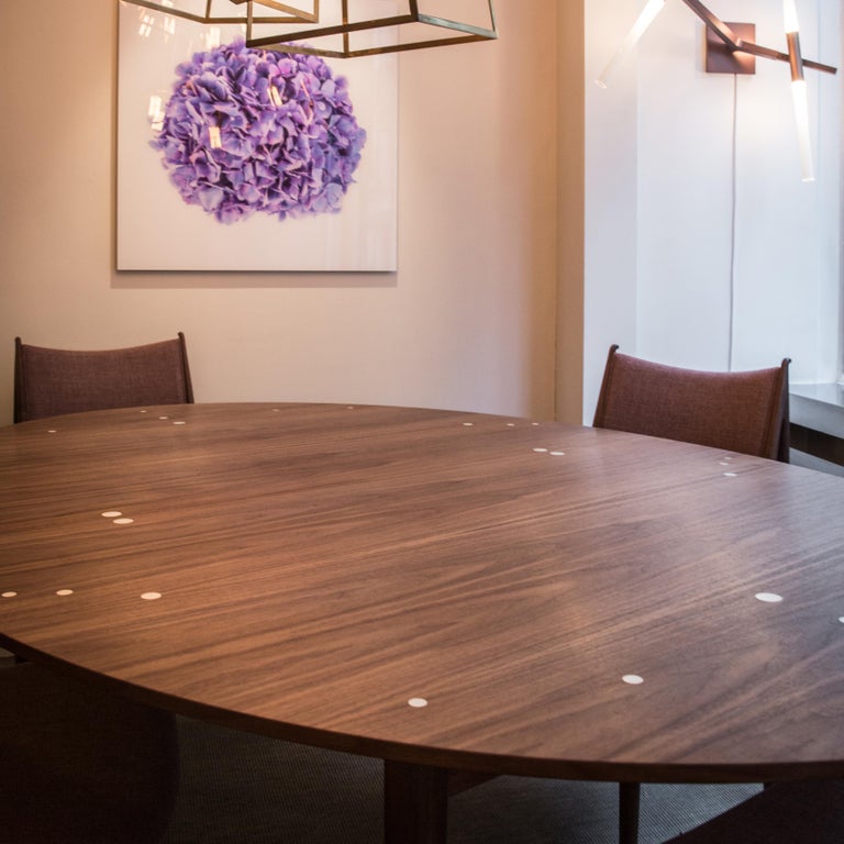 Finn Juhl Silver Table-Walnut, Silver Inlays For Sale at 1stDibs
