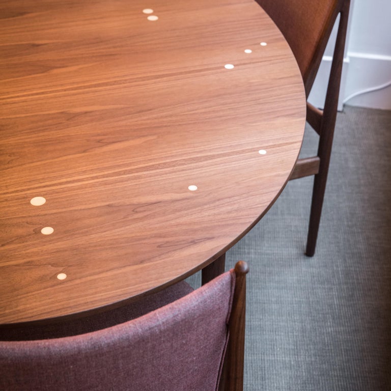 Finn Juhl Silver Table-Walnut, Silver Inlays For Sale at 1stDibs