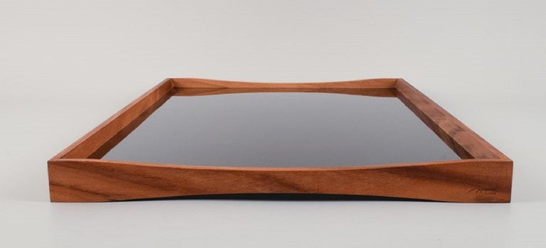 Finn Juhl, Turning Tray by Architectmade. Teak tray, black/mint green ...