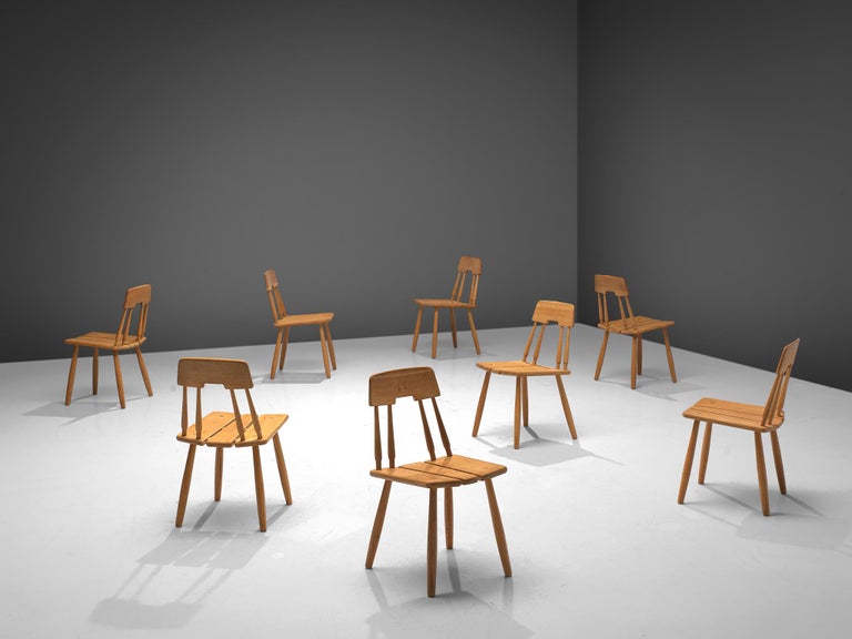 Finnish Dining Chairs in Oak with Leather Cushions For Sale at 1stDibs