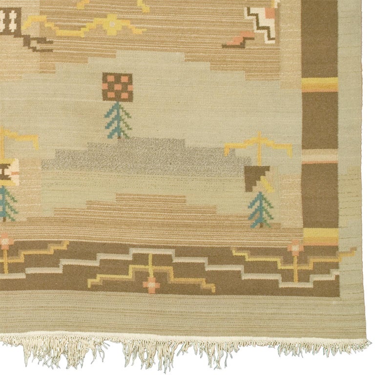 Finnish Flat Weave Rug For Sale at 1stDibs