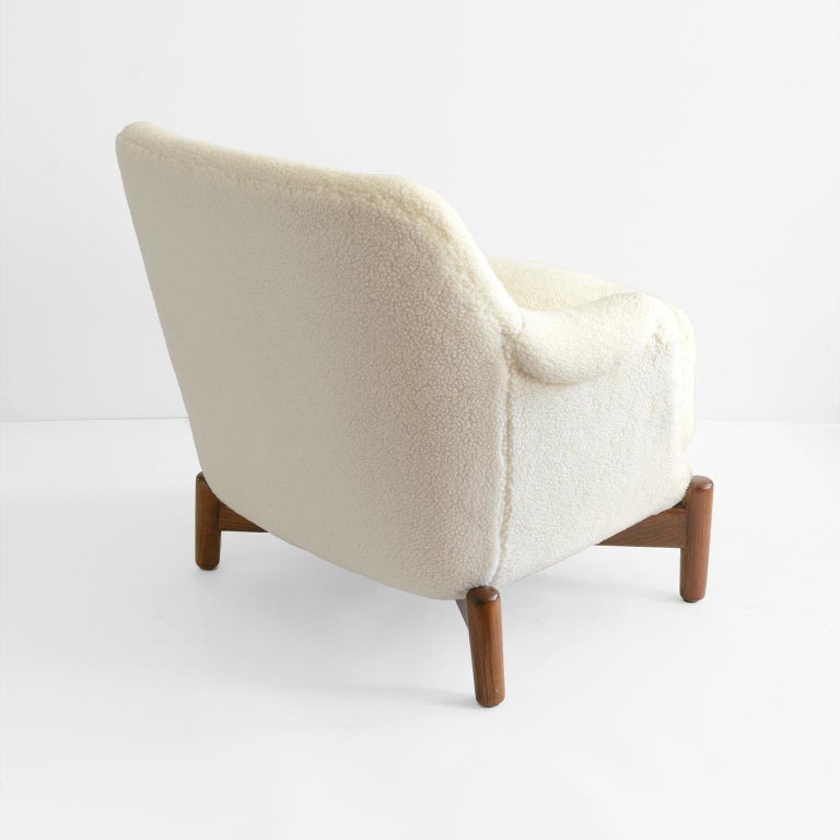 Finnish, Scandinavian Modern Mid-Century Faux Sheepskin Lounge Chair at ...
