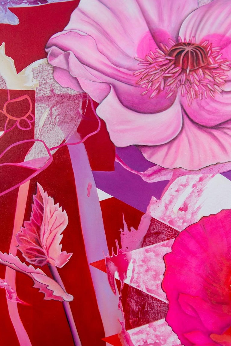 Fiona Ackerman - Dream Flower - lively, fuscia, overlapping botanicals ...