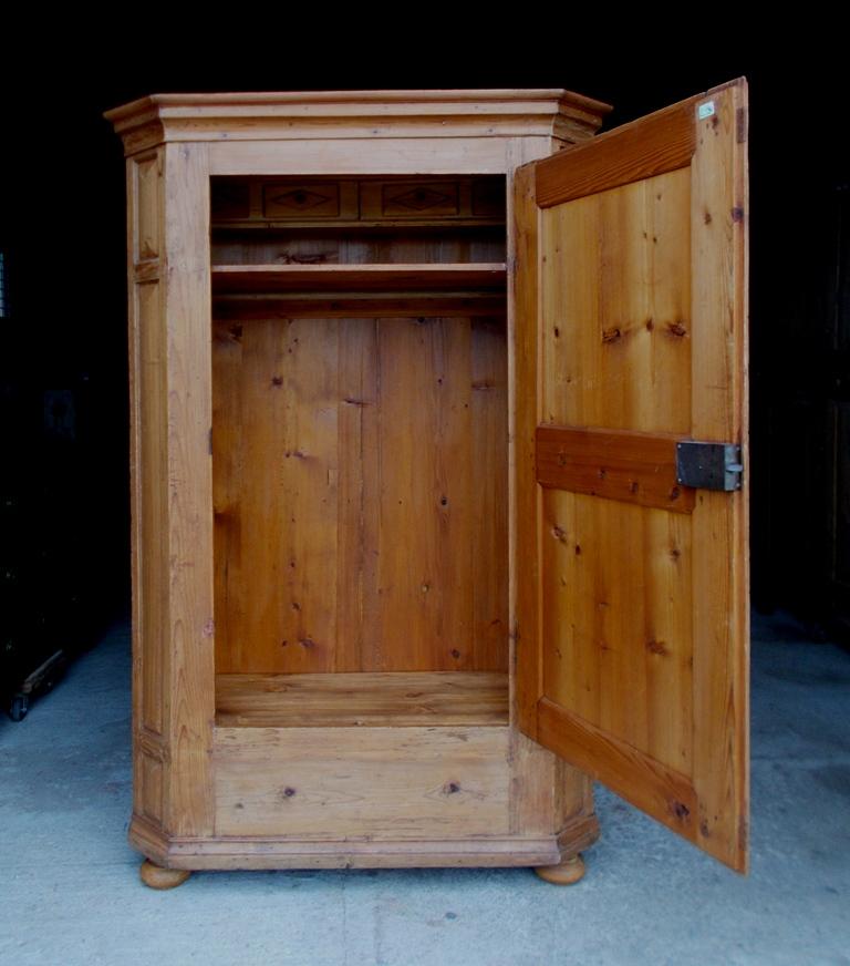 Fir Wardrobe with Wax Finish For Sale at 1stDibs
