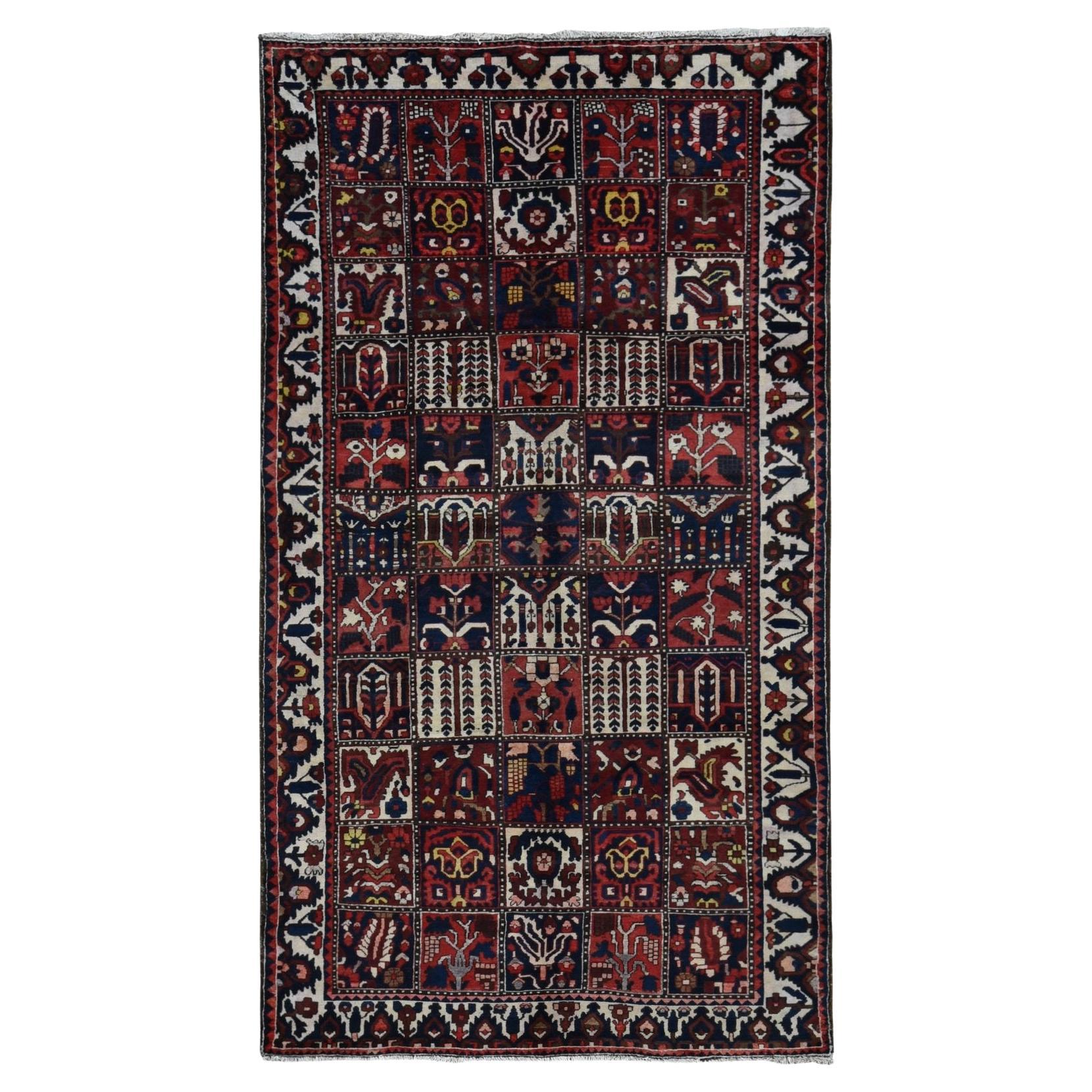 Fire Brick Red Hand Knotted Pure Wool Old Persian Garden Design ...